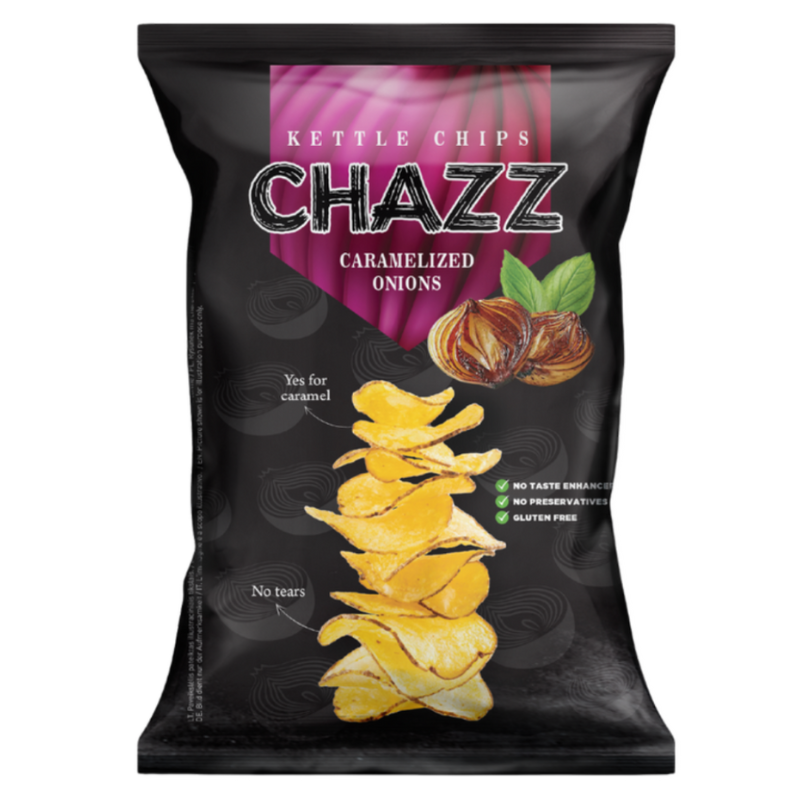 CHAZZ potato chips with caramelized onion flavor – CHAZZ CHIPS