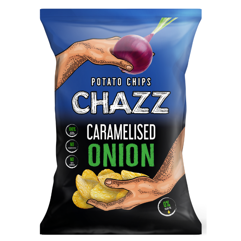 CHAZZ potato chips with caramelized onion flavor, 130g. – CHAZZ CHIPS